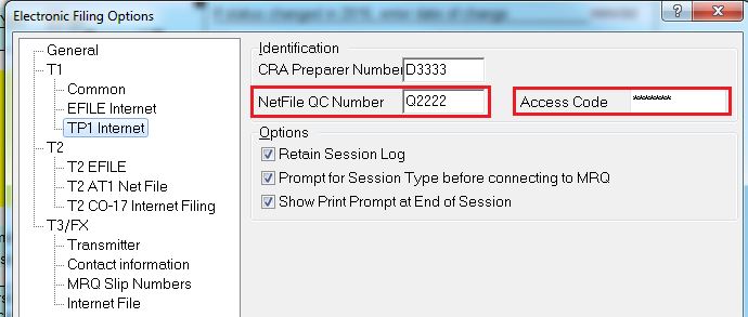 Error occurs when trying to NETFILE a TP1 return: "not authorize ...